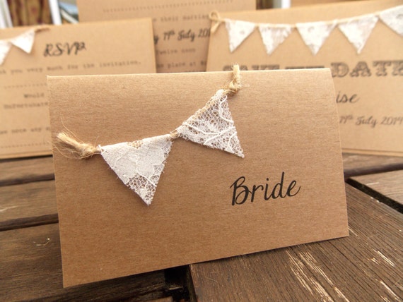 Vintage Rustic Wedding Table Cards