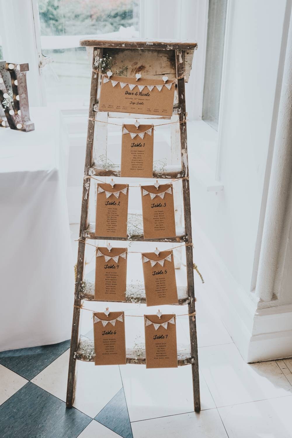 Wedding Table Plan Cards Individual Table Plan Arrangement | Etsy UK