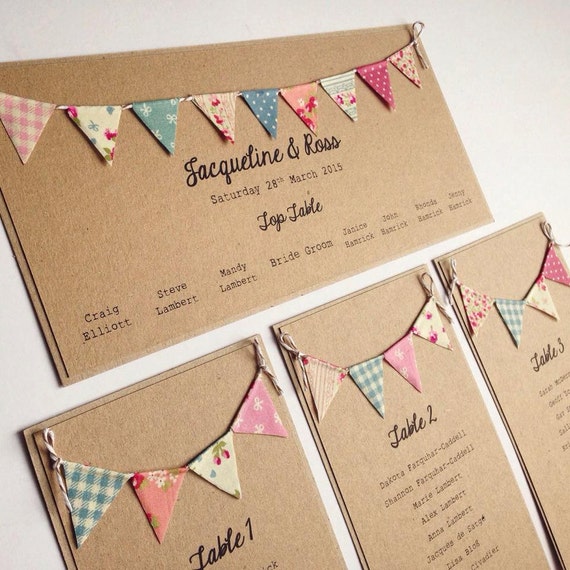Wedding Table Plan Cards Individual Table Plan Arrangement | Etsy