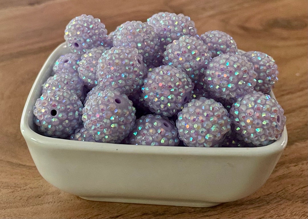 20mm Pale Light Purple AB Rhinestone Chunky Bead, 10 Count - Etsy