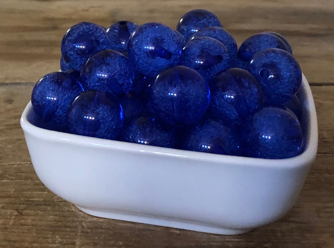 20mm Royal Blue Transparent Bubbles Chunky Bead, 10 Count - Etsy
