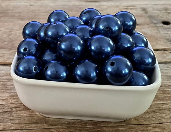 20mm Dark Royal Blue Pearl Finish Bubblegum Chunky Bead 10 - Etsy