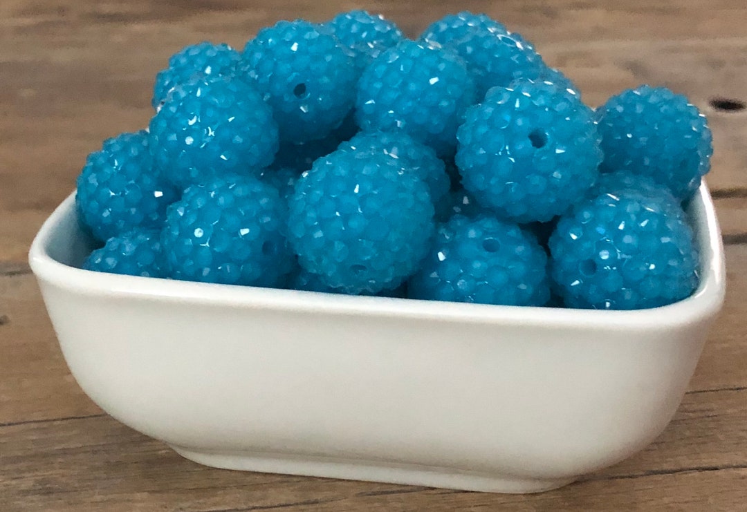 20mm Neon Blue Bumpy Rhinestone Chunky Bead, 10 Count - Etsy