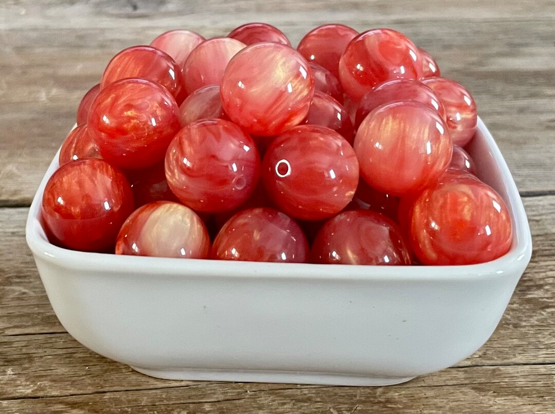 20mm Red Double Color Imitation Shell With Gold Glitter Powder - Etsy