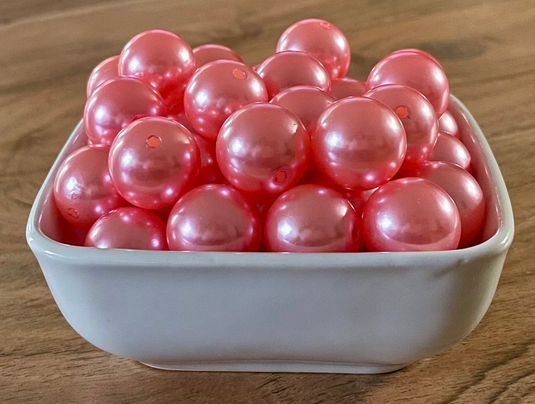 20mm Bright Pink Pearl Finish Chunky Bead, 10 Count - Etsy