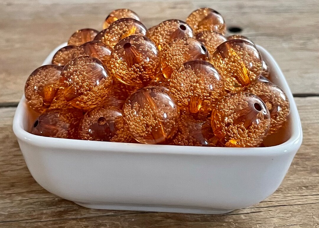 20mm Brown Transparent With Bubbles Chunky Bead, 10 Count - Etsy
