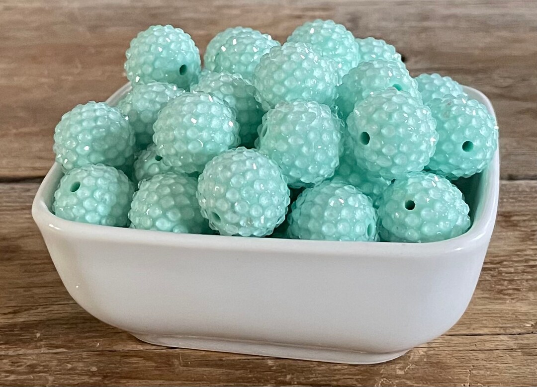 20mm Light Mint Bumpy Rhinestone Chunky Bead, 10 Count - Etsy