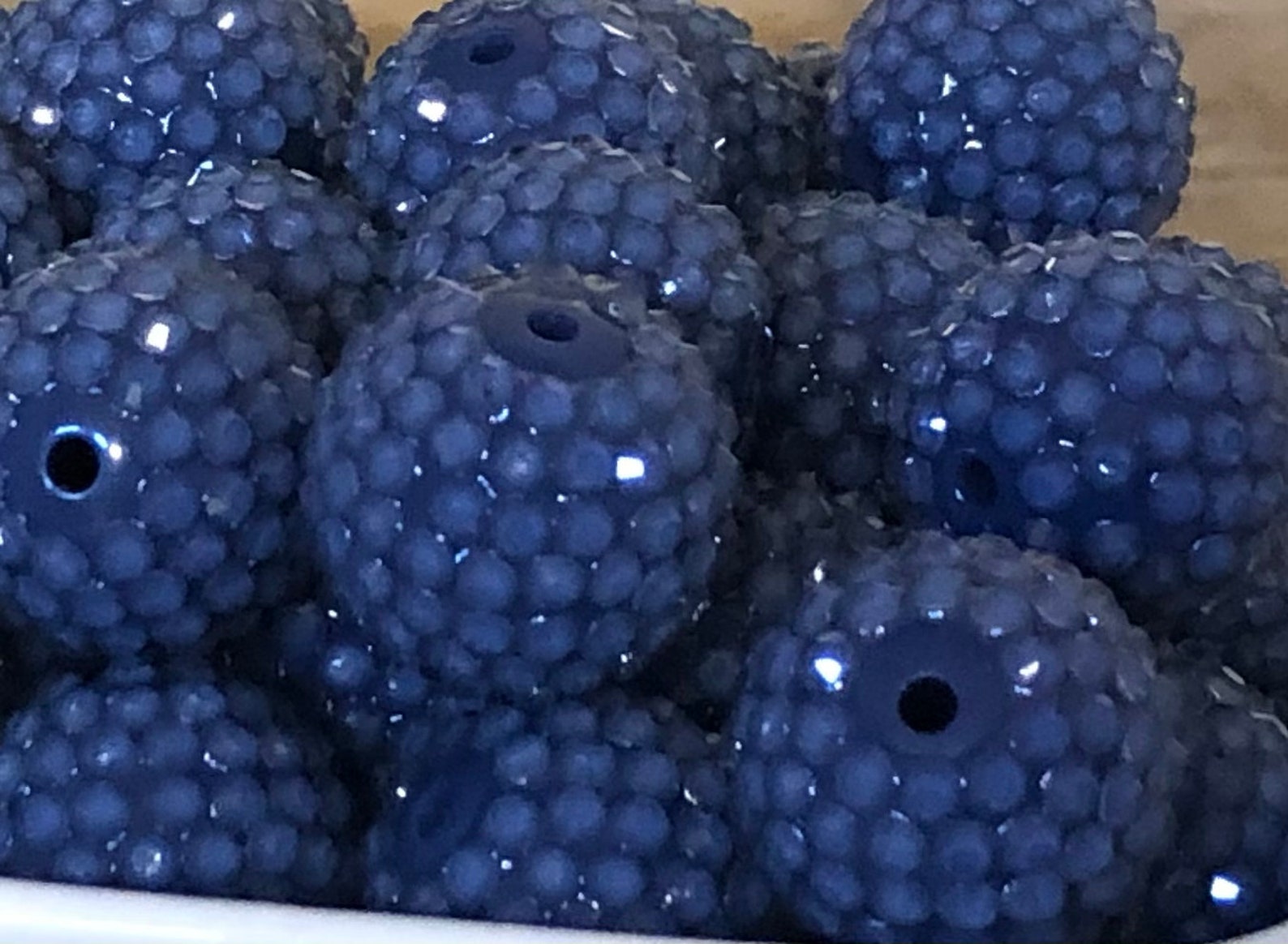 20mm Light Navy Blue Bumpy Rhinestone Bubblegum Chunky Bead | Etsy