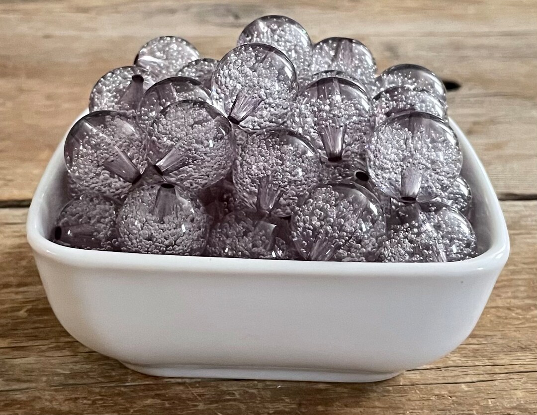 20mm Gray Transparent Bubbles Chunky Bead, 10 Count - Etsy