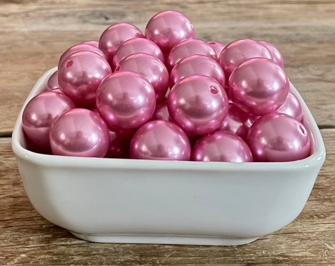 20mm New Light Hot Pink Pearl Finish Bubblegum Chunky Bead, 10 Count - Etsy