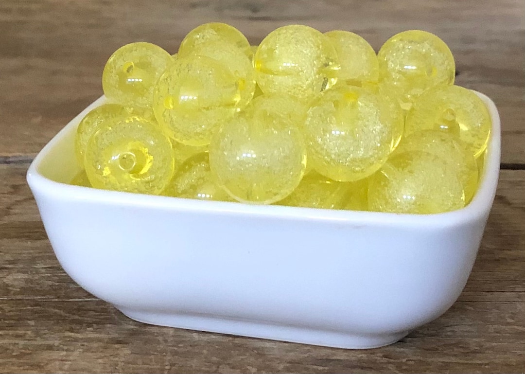 20mm Yellow Transparent Bubbles Chunky Bead, 10 Count - Etsy