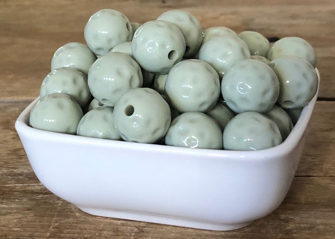 20mm Light Bean Green Crater Dot Chunky Bead, 10 Count - Etsy
