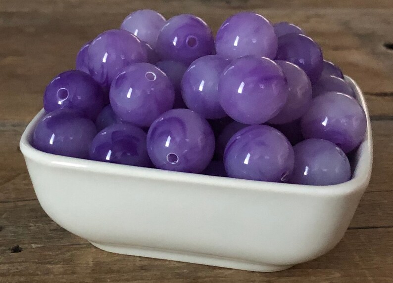 20mm Purple Double Color Swirl Jelly Bubblegum Chunky Bead 10 | Etsy