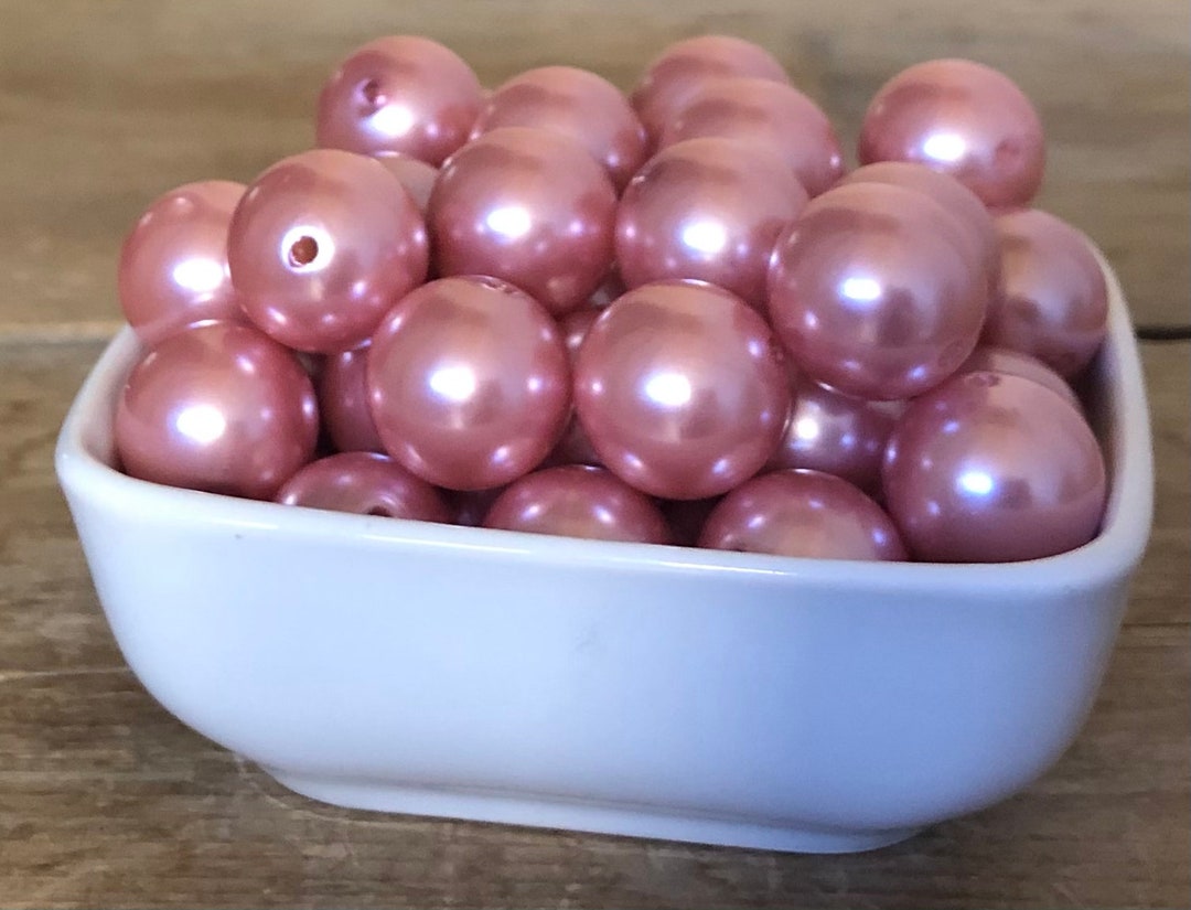 20mm Dirty Pink Pearl Finish Chunky Bead, 10 Count - Etsy