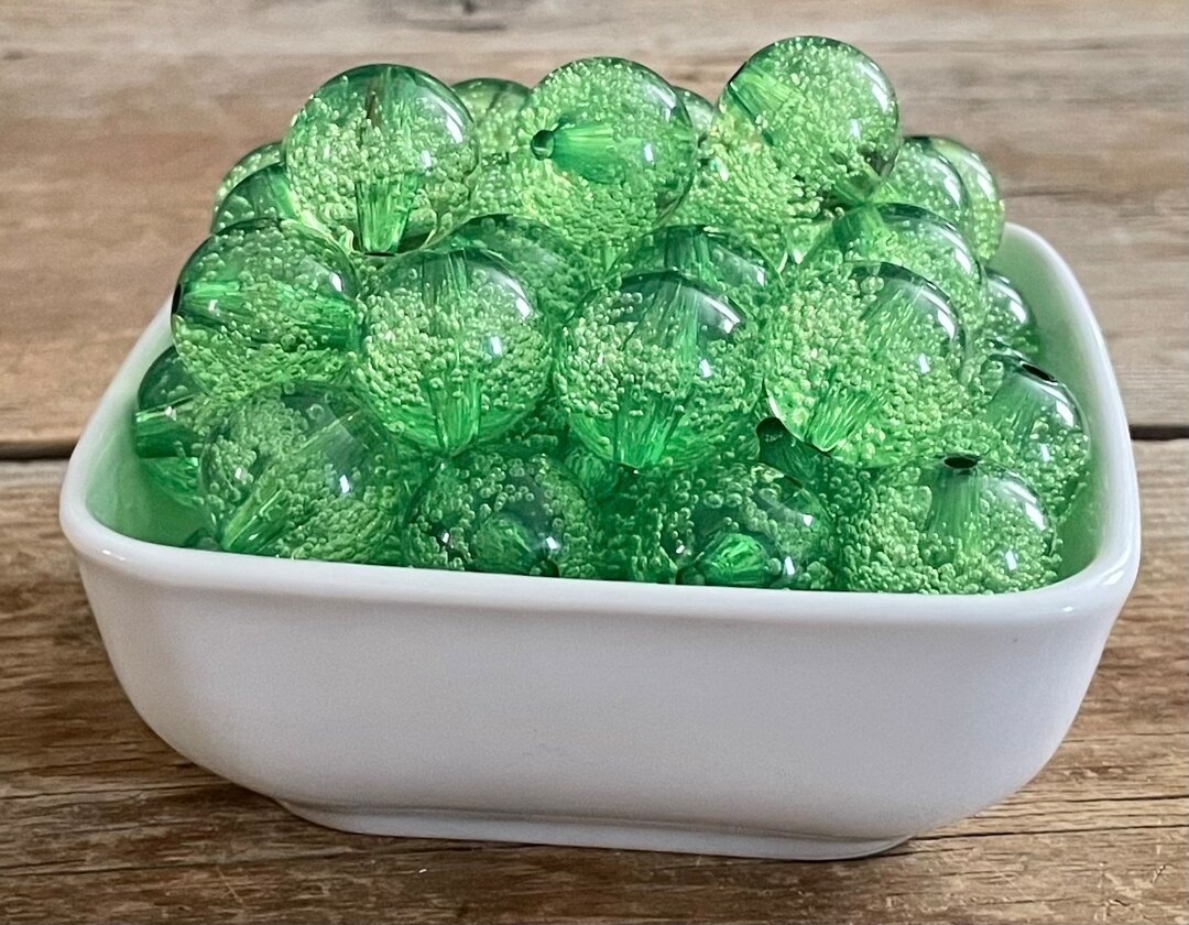 20mm Green Transparent Bubbles Bubblegum Chunky Bead 10 Count - Etsy