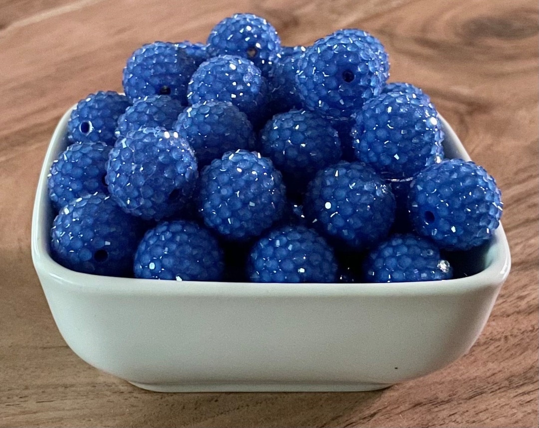 20mm Royal Blue Bumpy Rhinestone Chunky Bead, 10 Count - Etsy