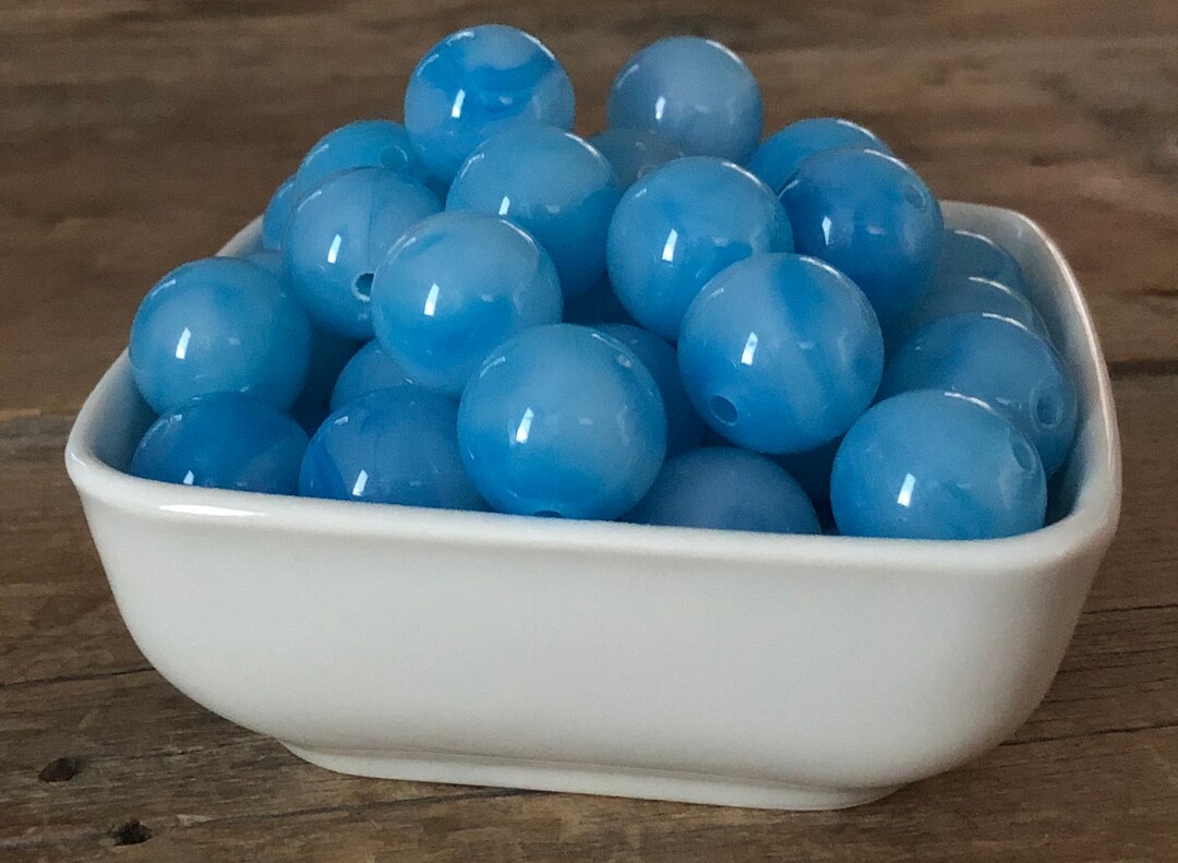 20mm Blue Double Color Swirl Jelly Chunky Bead, 5 or 10 Count - Etsy