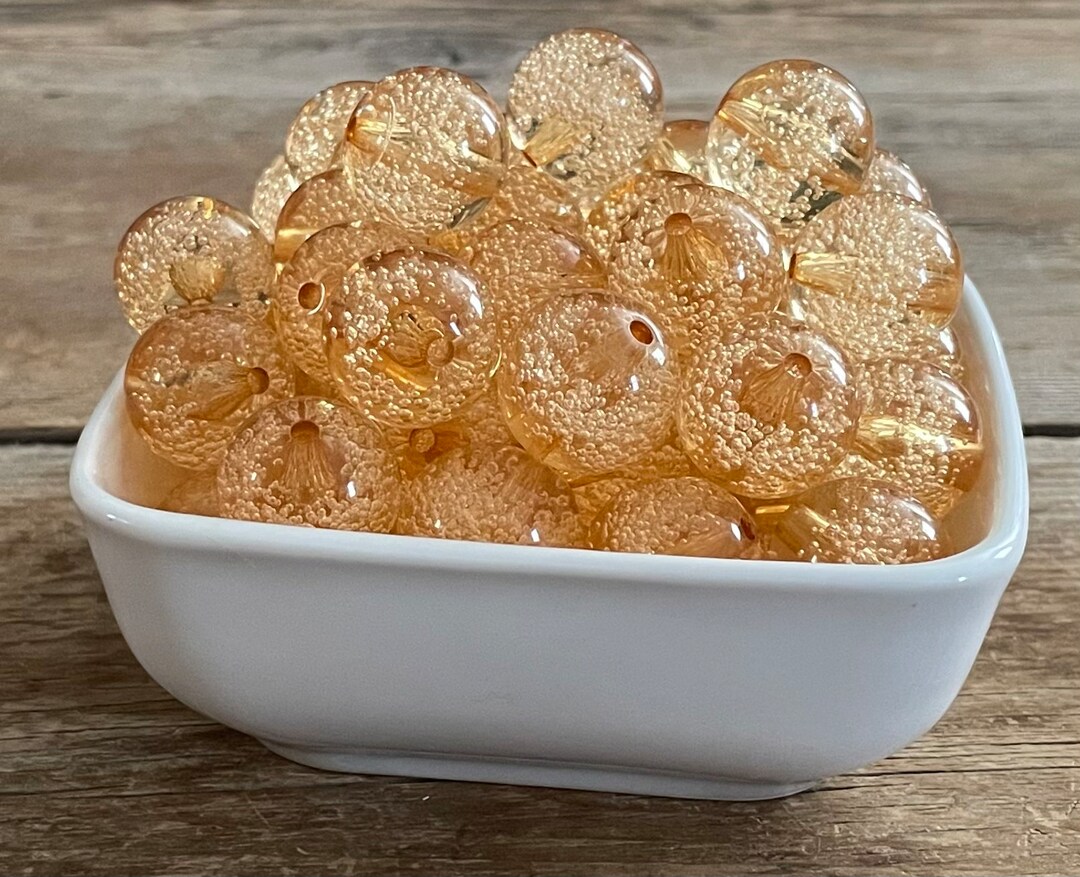 20mm Champagne Transparent Bubbles Chunky Bead, 10 Count - Etsy