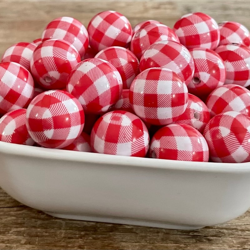 Plaid Bubblegum Necklace - Etsy