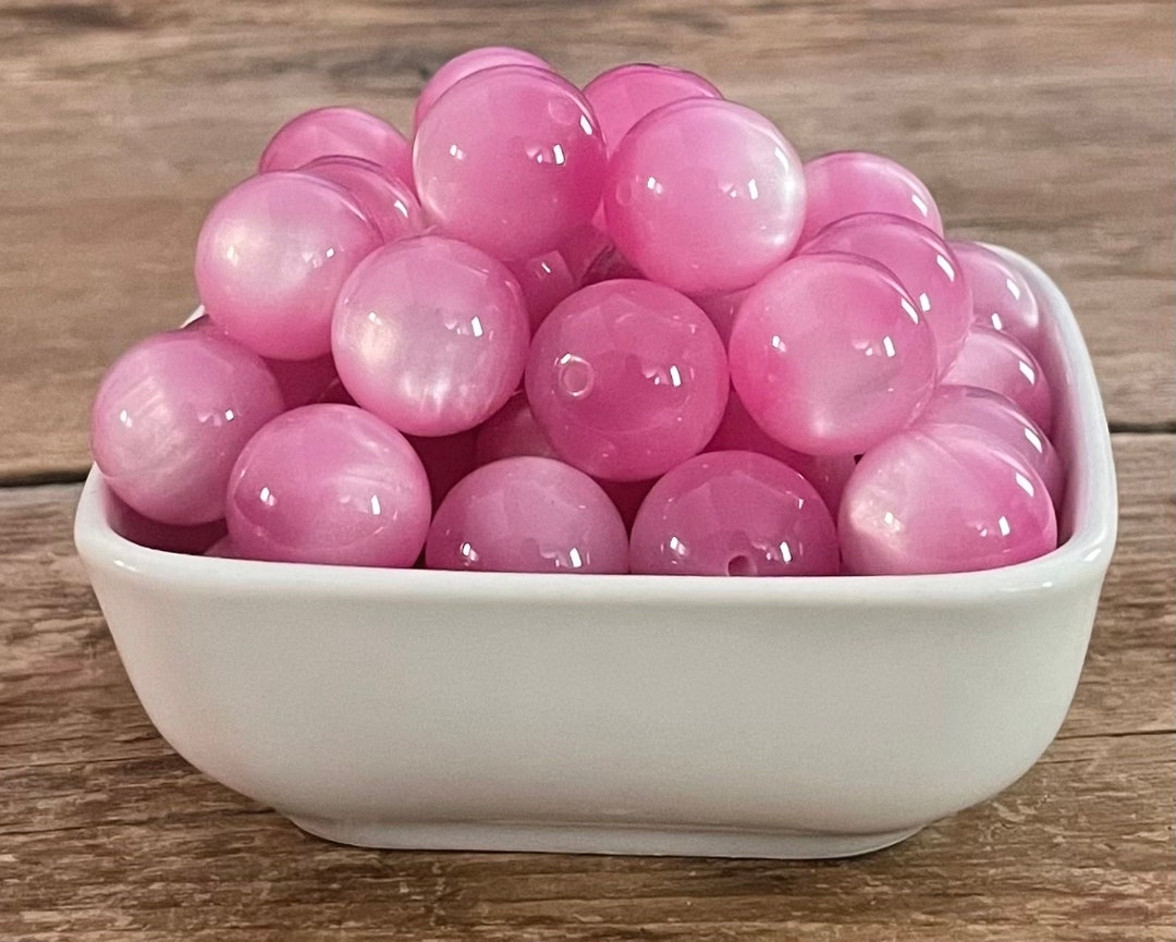 20mm Medium Hot Pink Pearly Luster Imitation Shell Chunky Bead, 10 ...