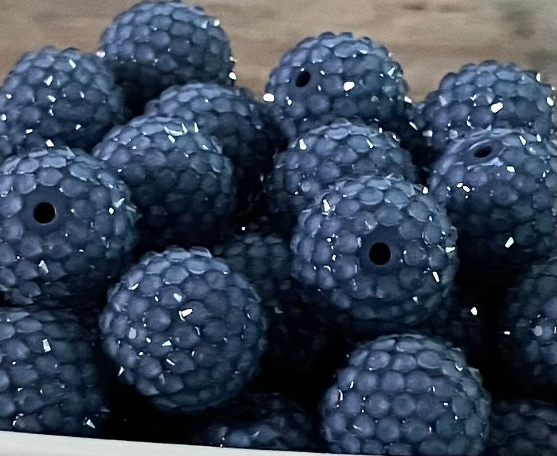 20mm Light Navy Blue Bumpy Rhinestone Bubblegum Chunky Bead - Etsy