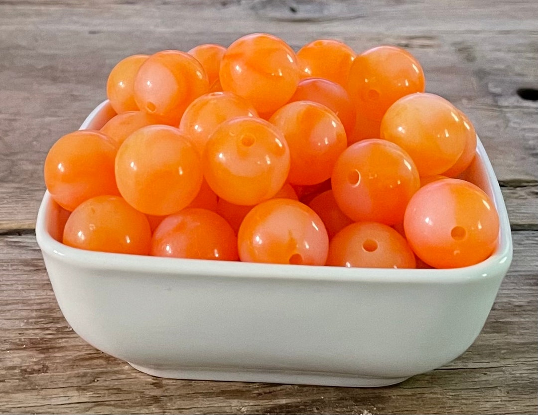 20mm Orange Double Color Jelly Chunky Bead, 10 Count - Etsy