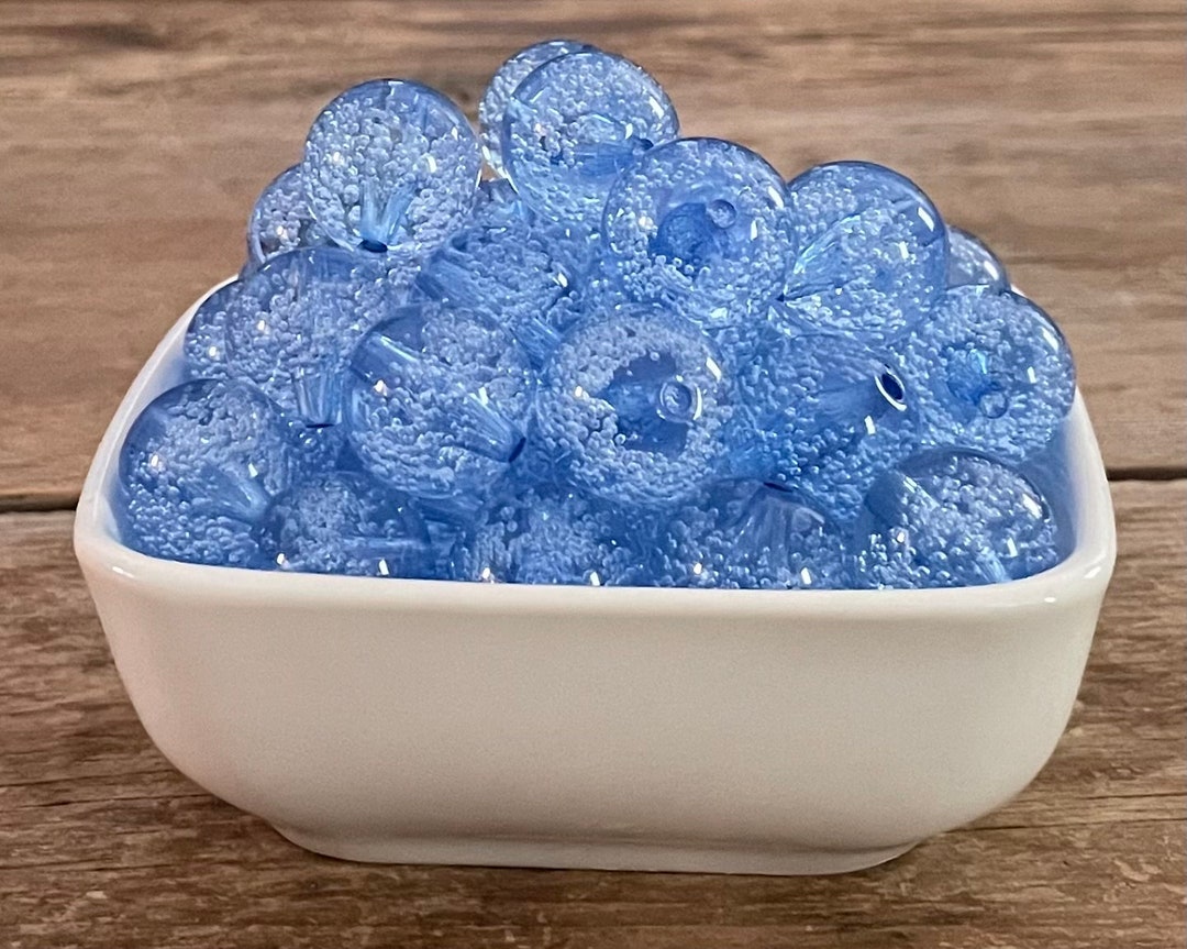 20mm Sky Blue Transparent With Bubbles Chunky Bead, 10 Count - Etsy