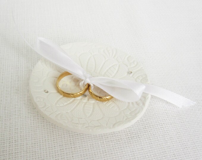Ring Bearer Plate, Rustic Ring Plate, Swarovski Crystals Ring Bowl ...