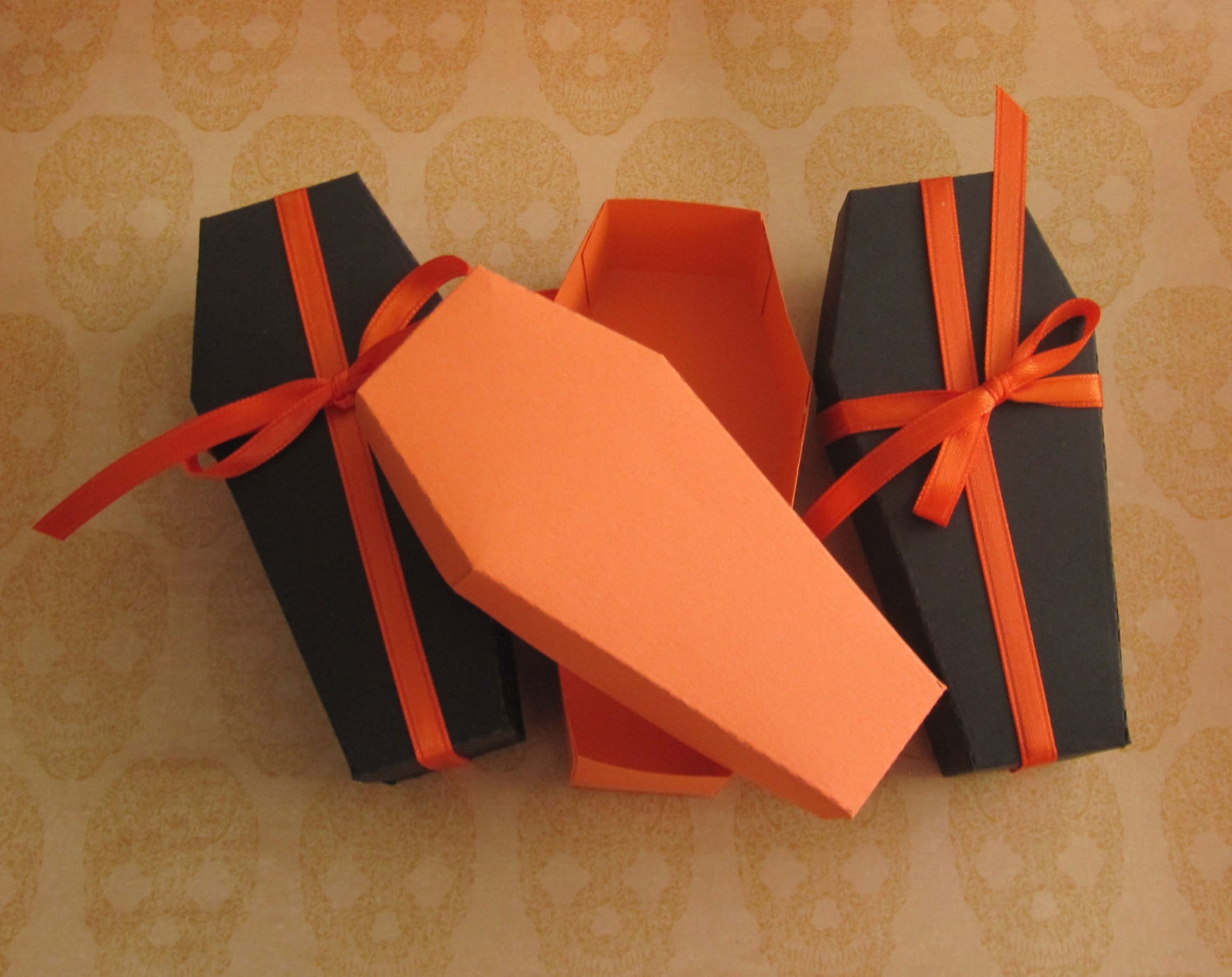 Unassembled Coffin Boxes With Lids - Halloween Coffin Treat Boxes ...