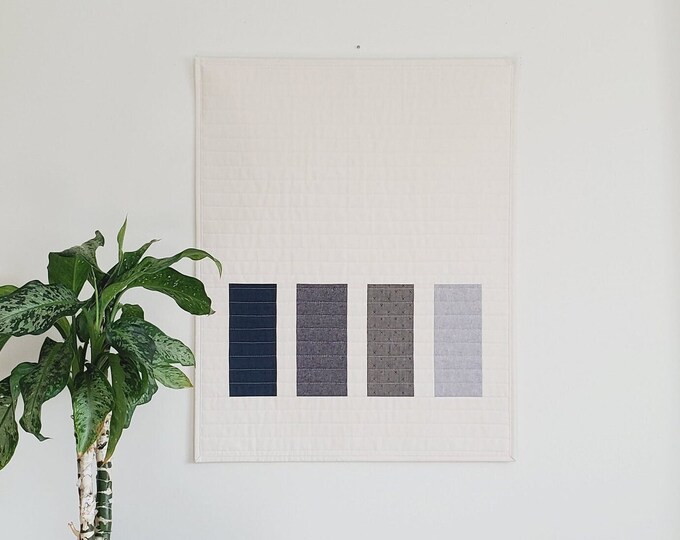 Minimalist Color Block Quilted Wall Hanging Contemporary Textile Art ...