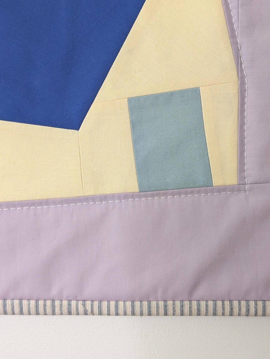 Quilted Cottage Wall Hanging: Handmade Textile Art, Lavender & Yellow ...