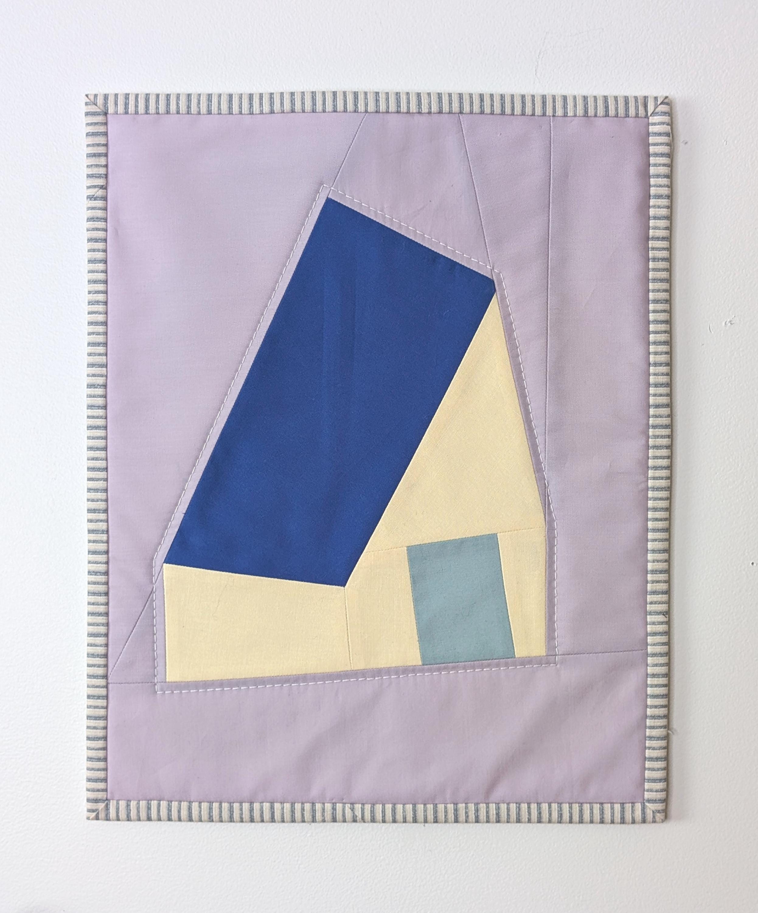 Quilted Cottage Wall Hanging: Handmade Textile Art, Lavender & Yellow ...