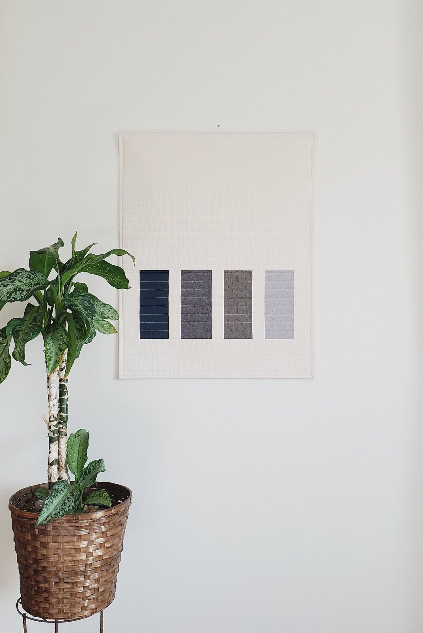 Minimalist Color Block Quilted Wall Hanging Contemporary - Etsy