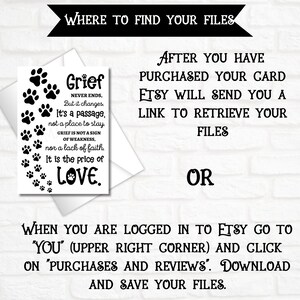 Printable Pet Loss Card, Dog Sympathy Card, Cat Sympathy Card, Pet ...