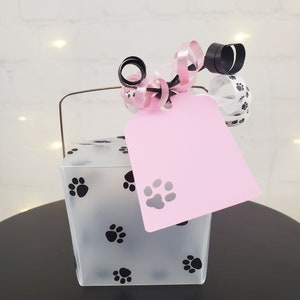 Paw Print Favor Boxes for Dog Birthday Party, Pink, Set of 6, Dog Party ...