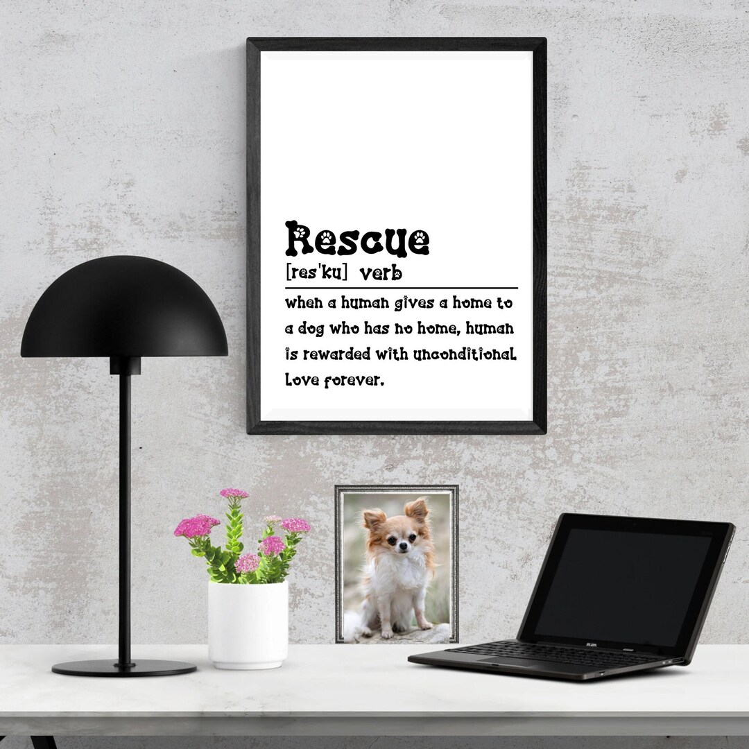 Dog Definition Wall Art Digital Download, Rescue Dog Definition, Dog ...
