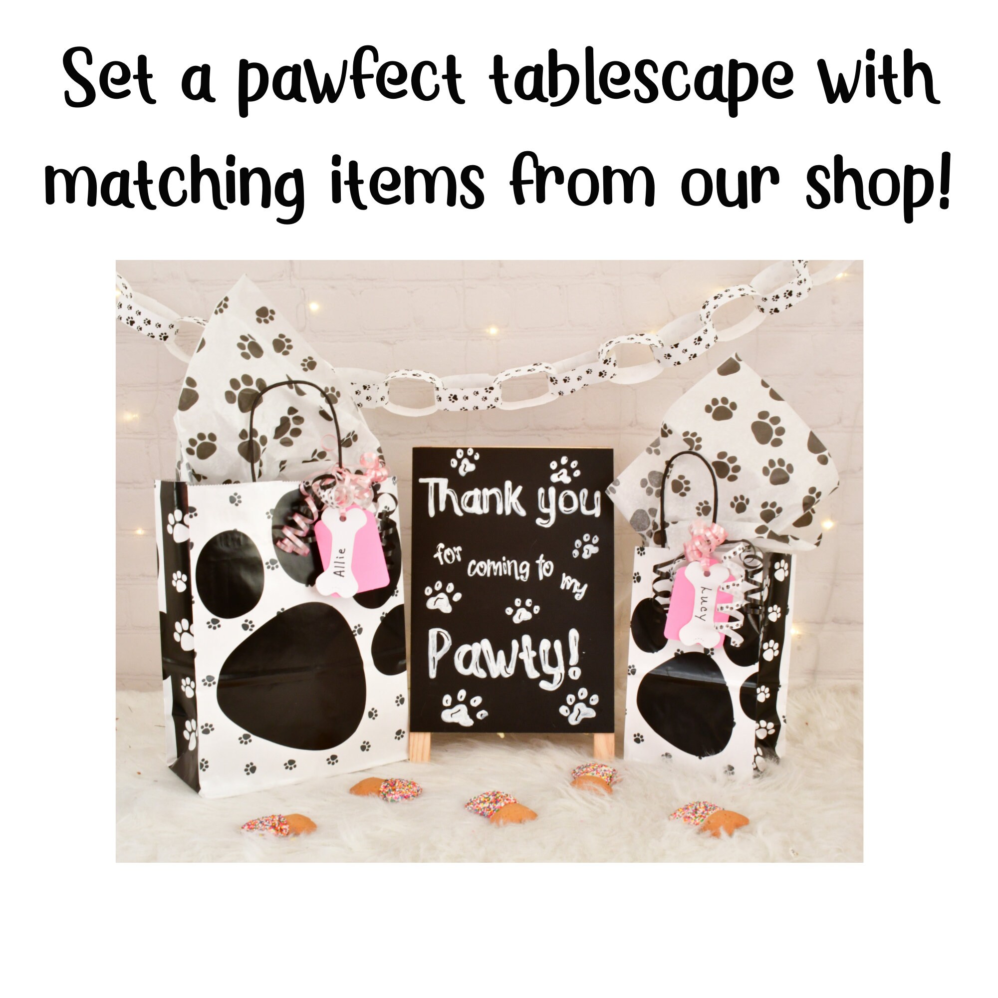 Paw Print Gift Bag for Dog Birthday Party Puppy Party Gift | Etsy