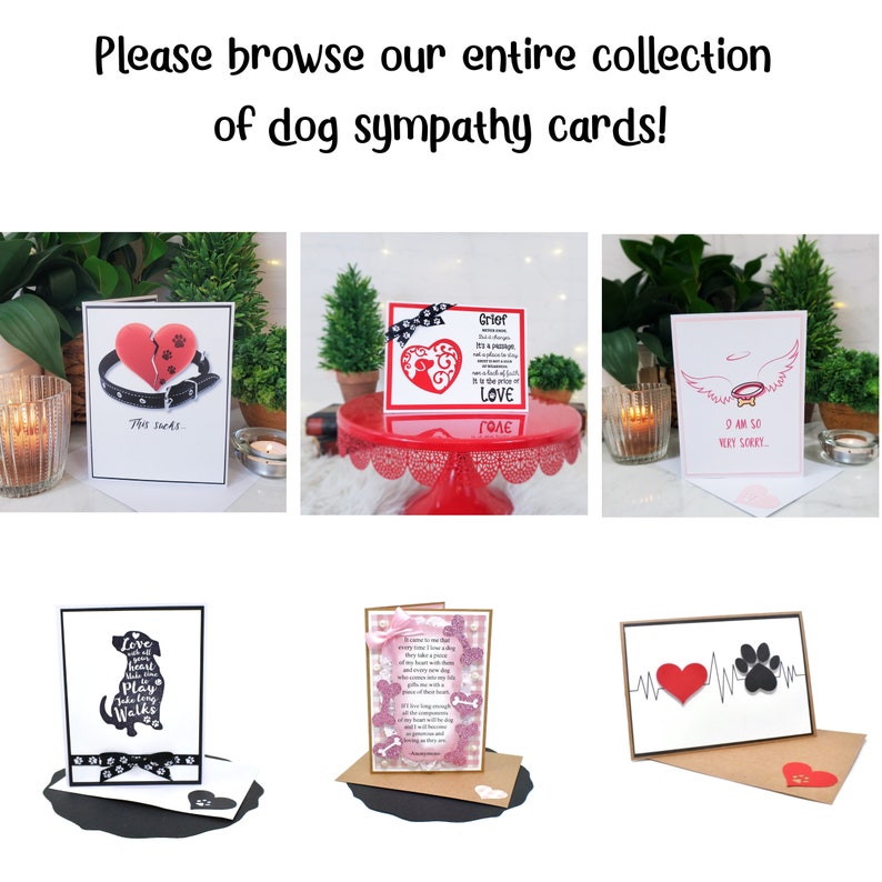 Hand Stamped Dog Sympathy Card With Seed Paper - Etsy