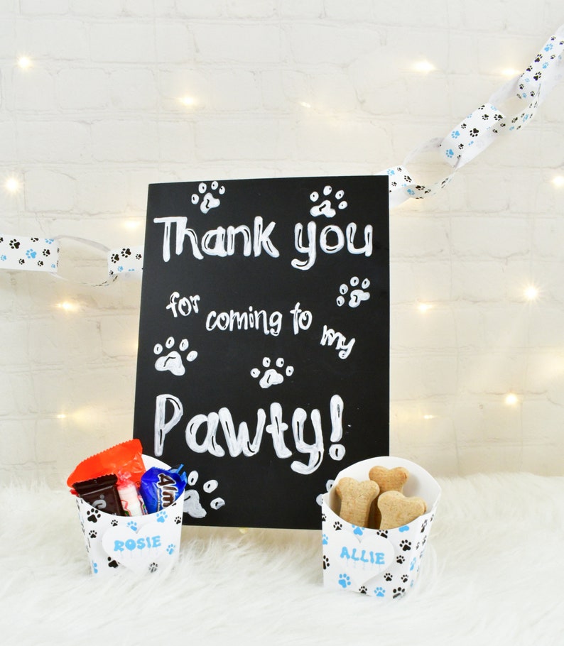 Personalized Favor Box for Dog Birthday Party Paw Print Goody - Etsy