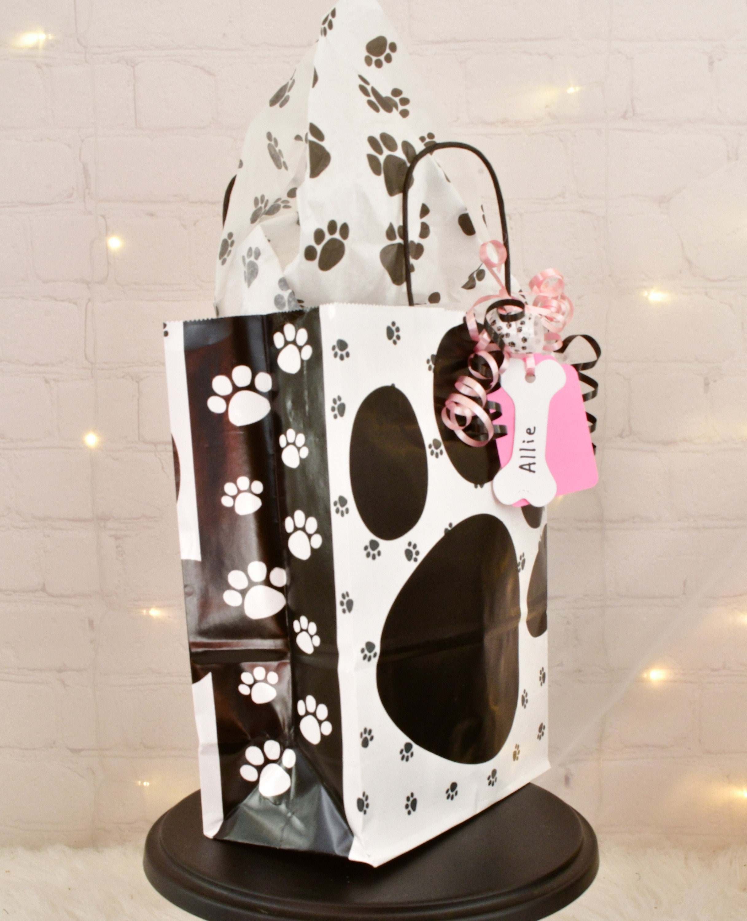 Paw Print Gift Bag for Dog Birthday Party Puppy Party Gift | Etsy