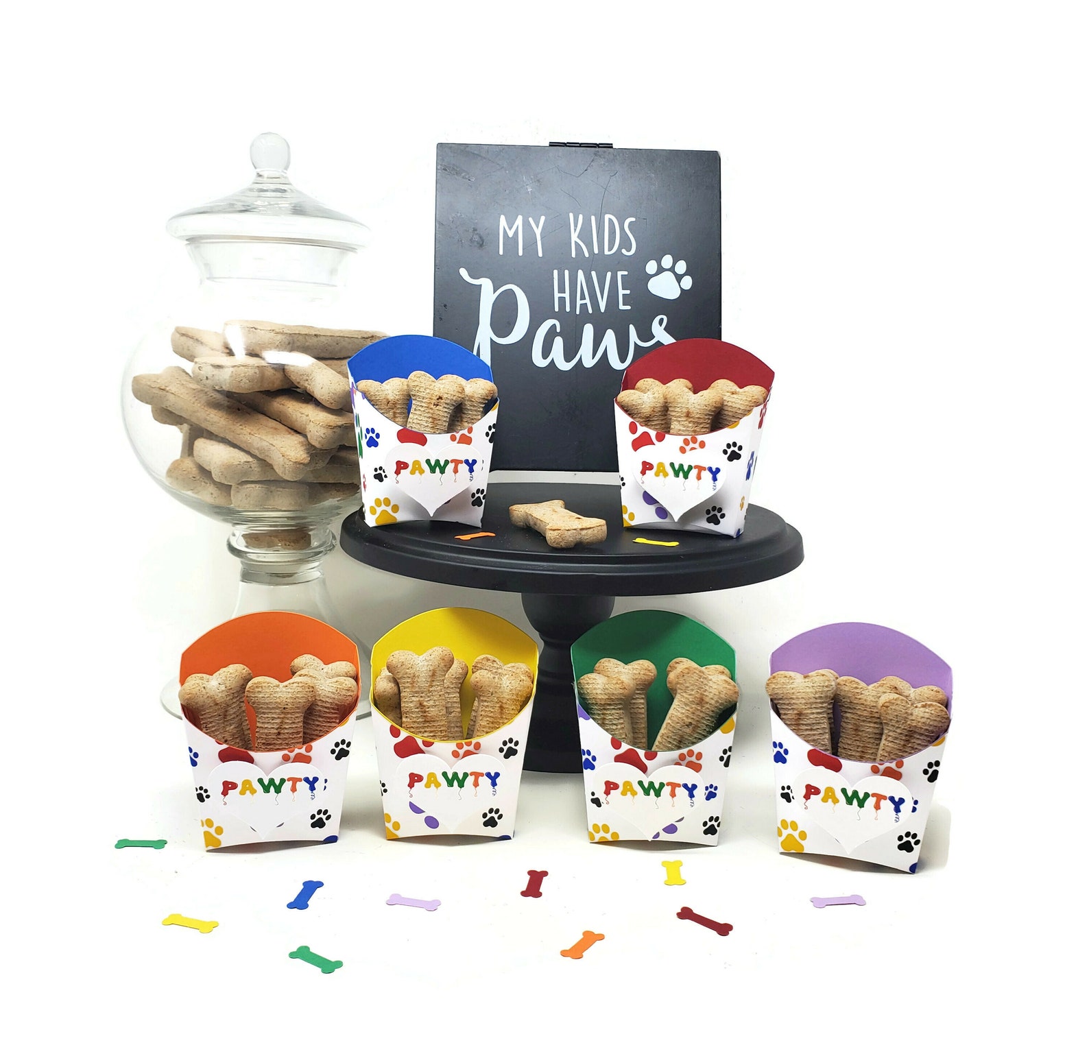 Rainbow Paw Print Party Favor Boxes, Dog Birthday, Gotcha Day - Etsy