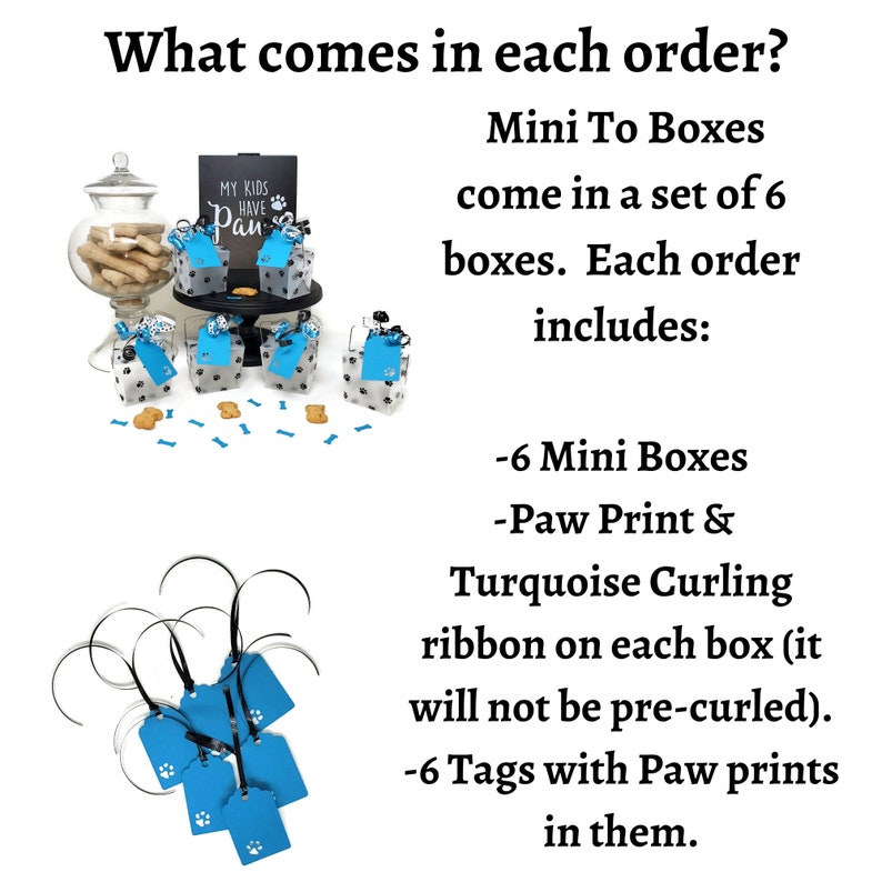 Paw Print Favor Boxes for Dog Birthday Party Set of 6 Dog - Etsy UK