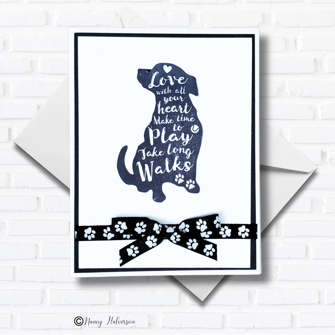 Hand Stamped Dog Sympathy Card With Seed Paper - Etsy