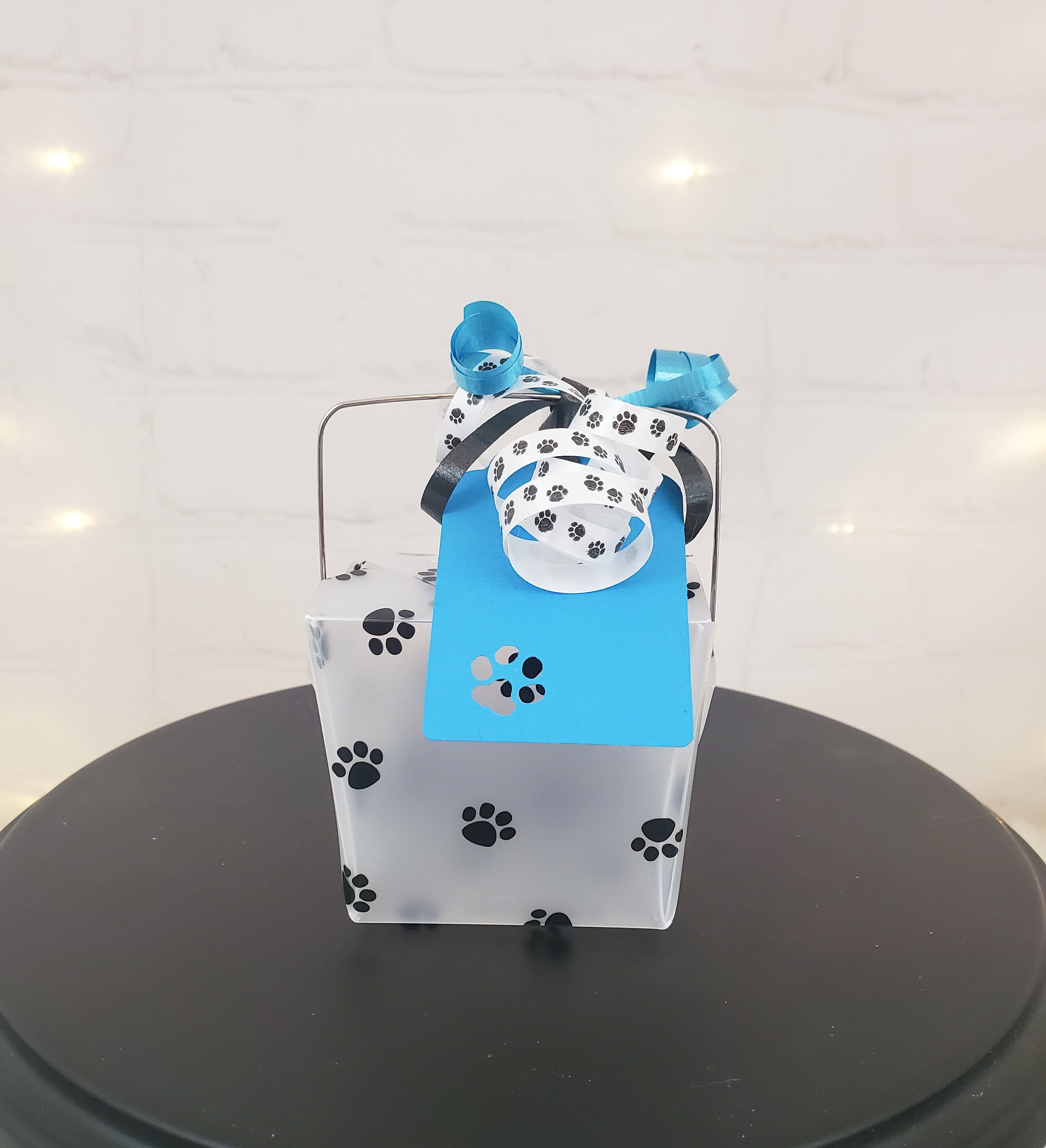 Paw Print Favor Boxes for Dog Birthday Party Blue Set of 6 | Etsy