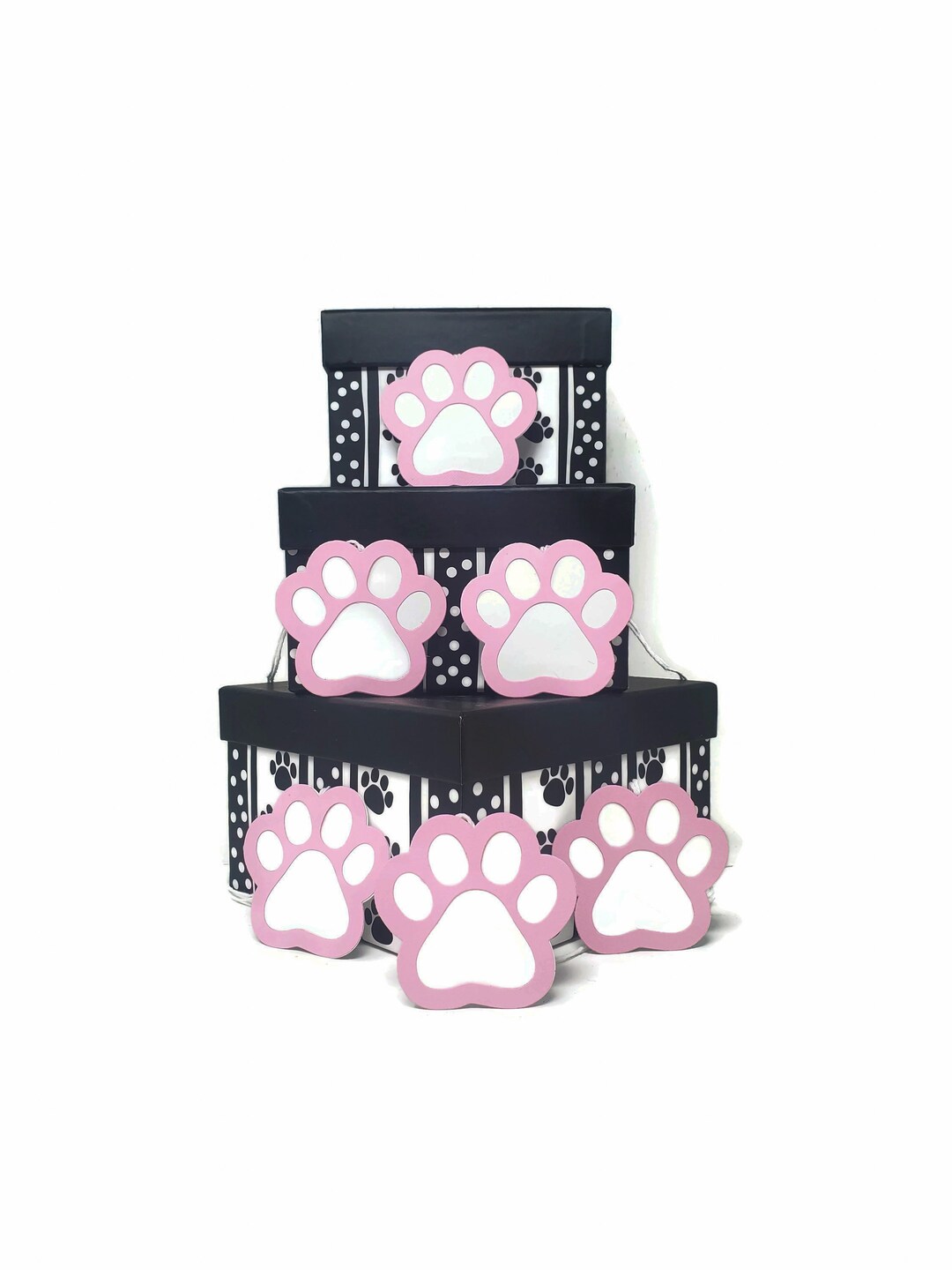 Pink Paw Print Gift Tags, Set of 6 - Etsy