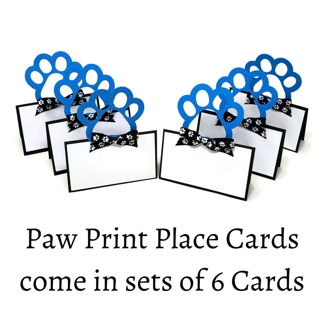 Paw Print Place Card for Dog Birthday Party Food Tent Puppy - Etsy