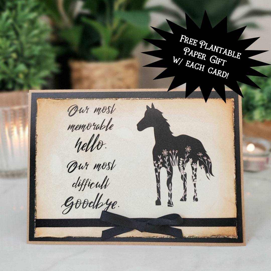 Horse Sympathy Card, Card for Loss of Horse, Handmade, Horse ...