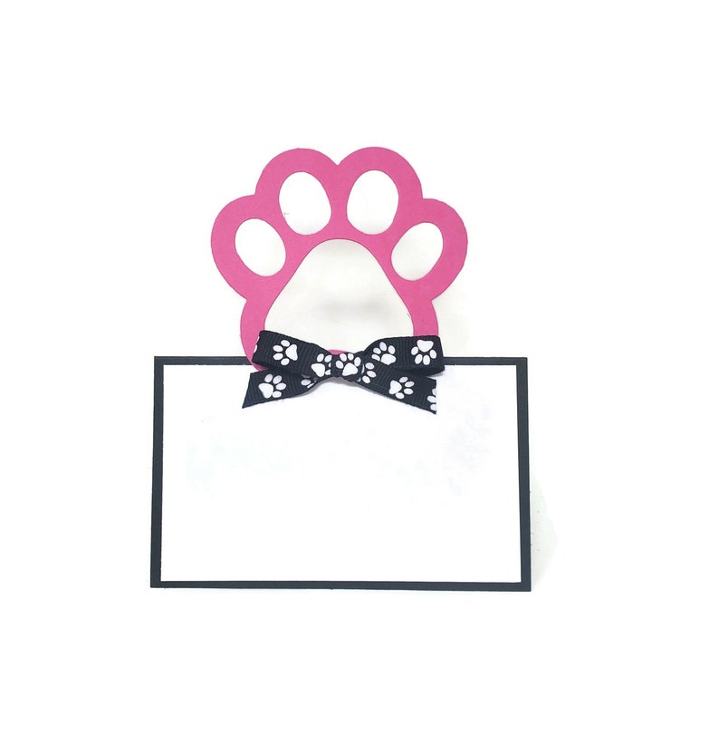 Paw Print Place Card for Dog Birthday Party Food Tent Puppy - Etsy