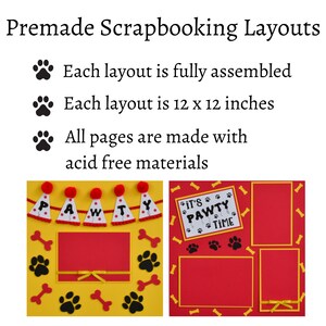 Dog Birthday Scrapbook Layout, Premade 12x12 Pages, Pawty Theme - Etsy