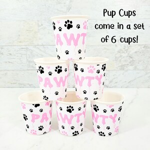 Pupperccino Cups, Pink Paw Print Dog Birthday Party Favors, Set of 6 - Etsy